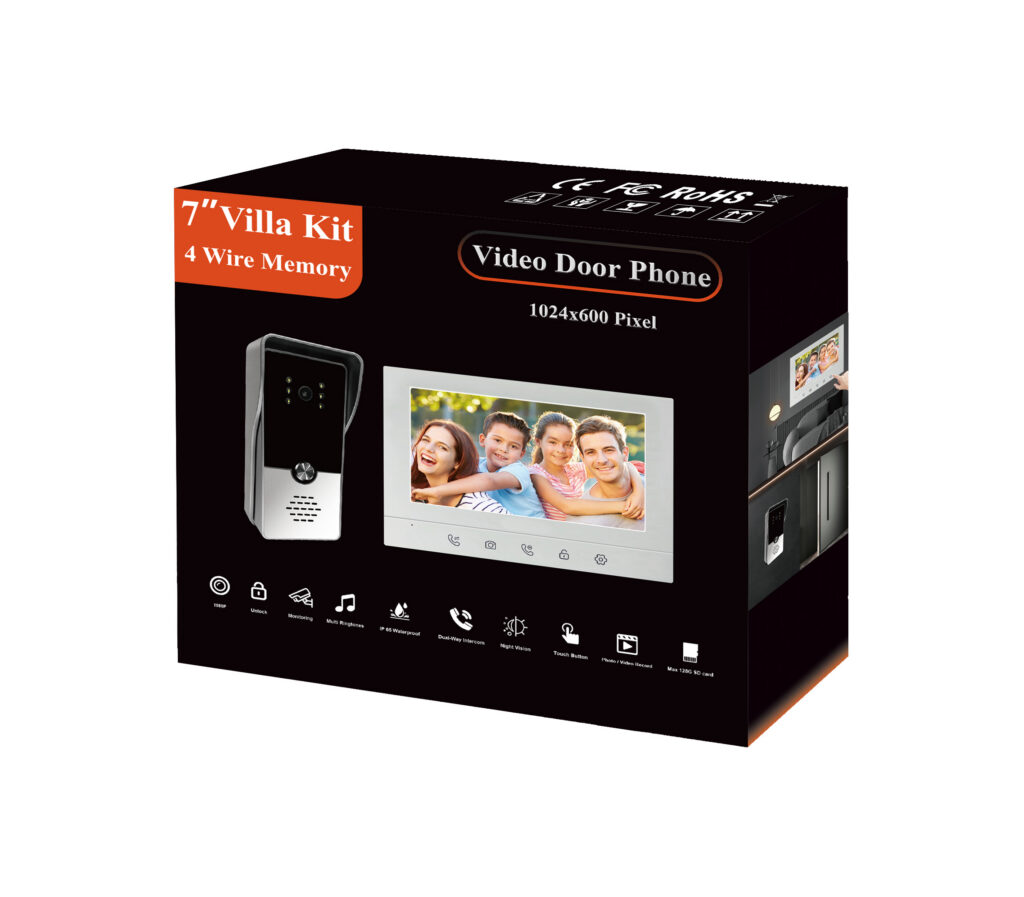 Villa Kit Video Door Intercom Door Phones 4 Wire AHD 7 Inch Indoor Unit ...